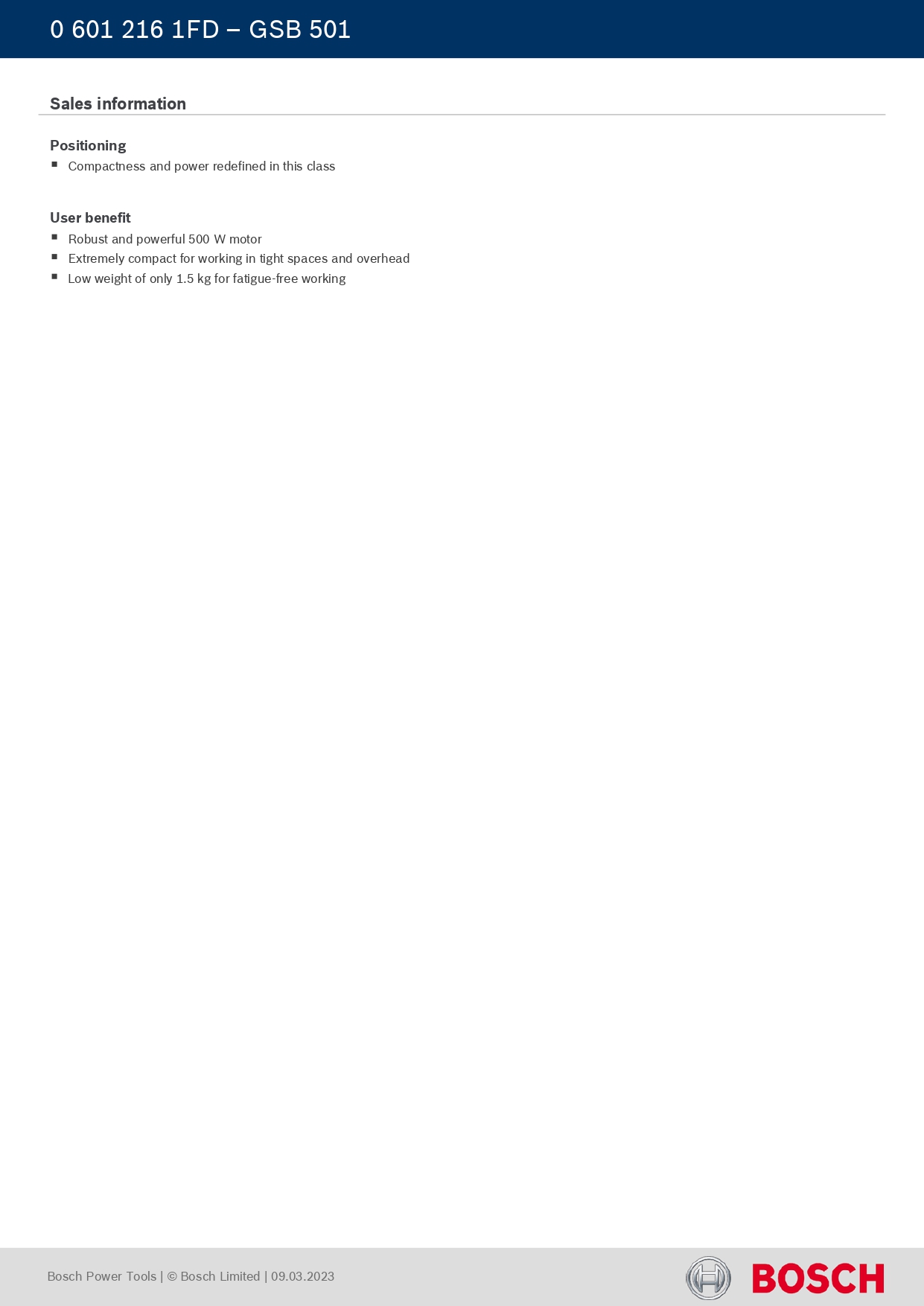 BOSCH GSB501 Impect Drill(06012161FD)