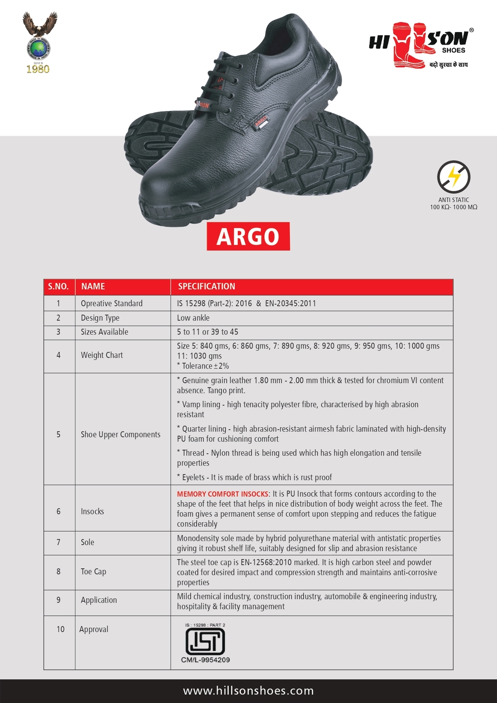 Hillson ARGO BROWN SHOES SIZE-6