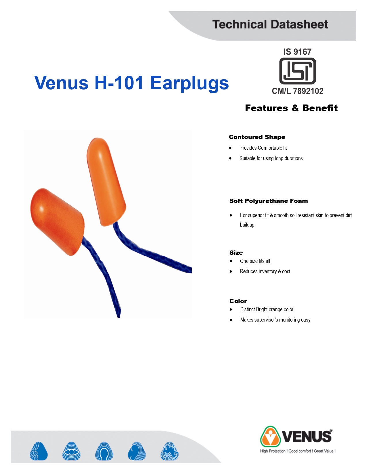 Venus H101 Earplug 16011/110612701