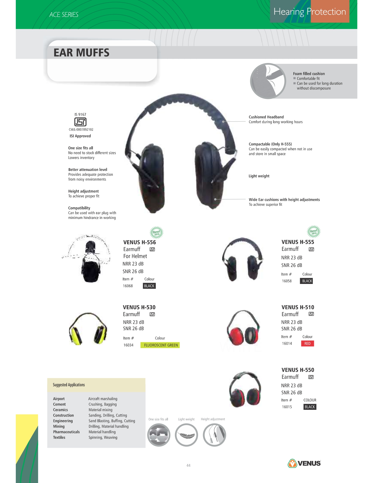 Venus H/N555 Black Ear Muff 110614101